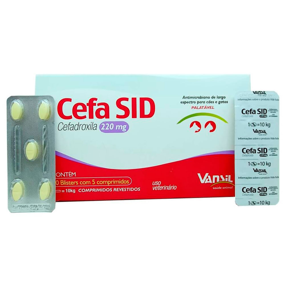 Cefa Cid 220mg - 5 Comprimidos - petbox