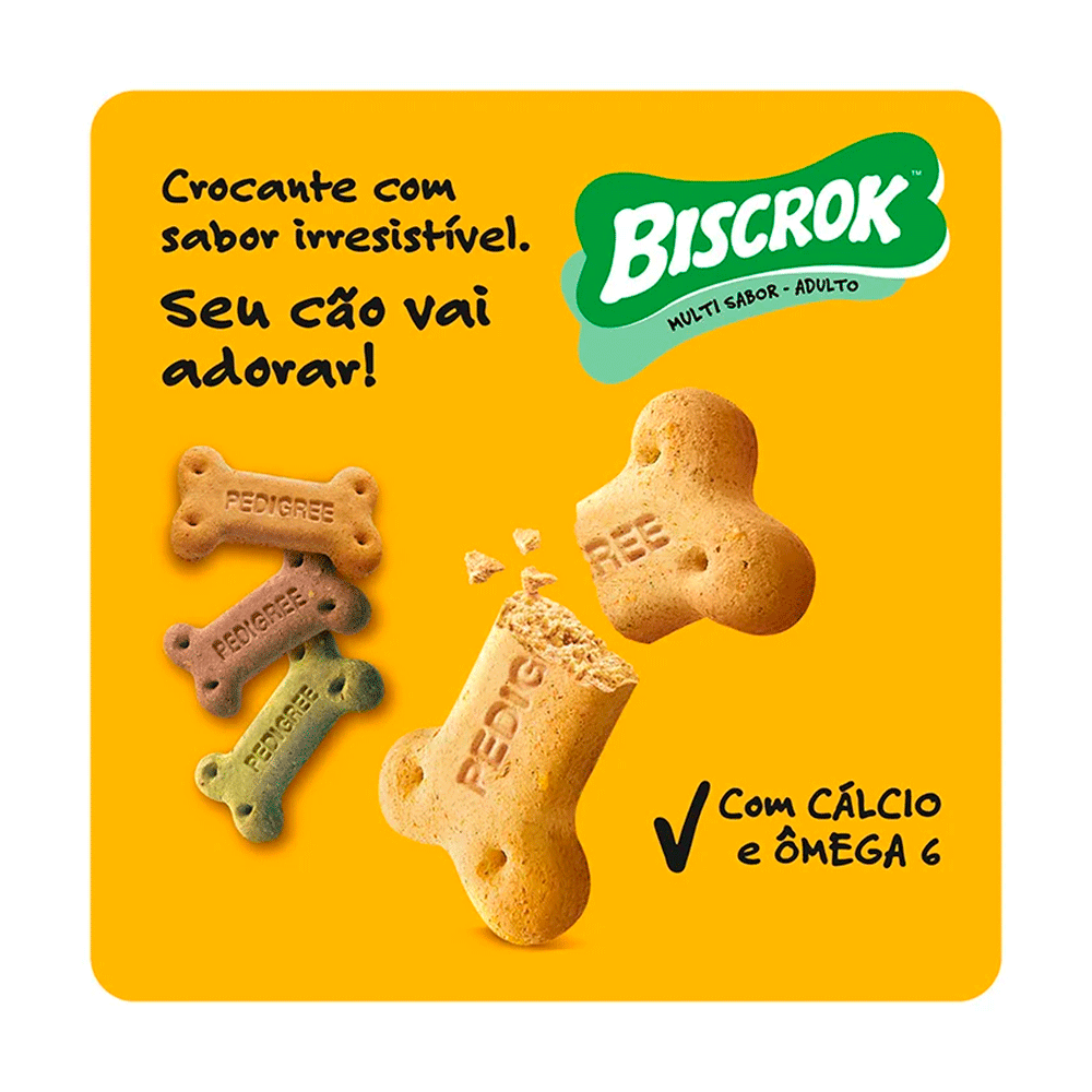 Biscoito Pedigree Biscrok Multi para Cães Adultos 500g - petbox