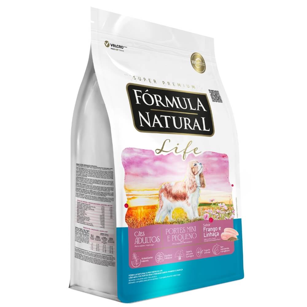 Ração Fórmula Natural Life para Cães Adultos de Raças Pequenas e Mini ...